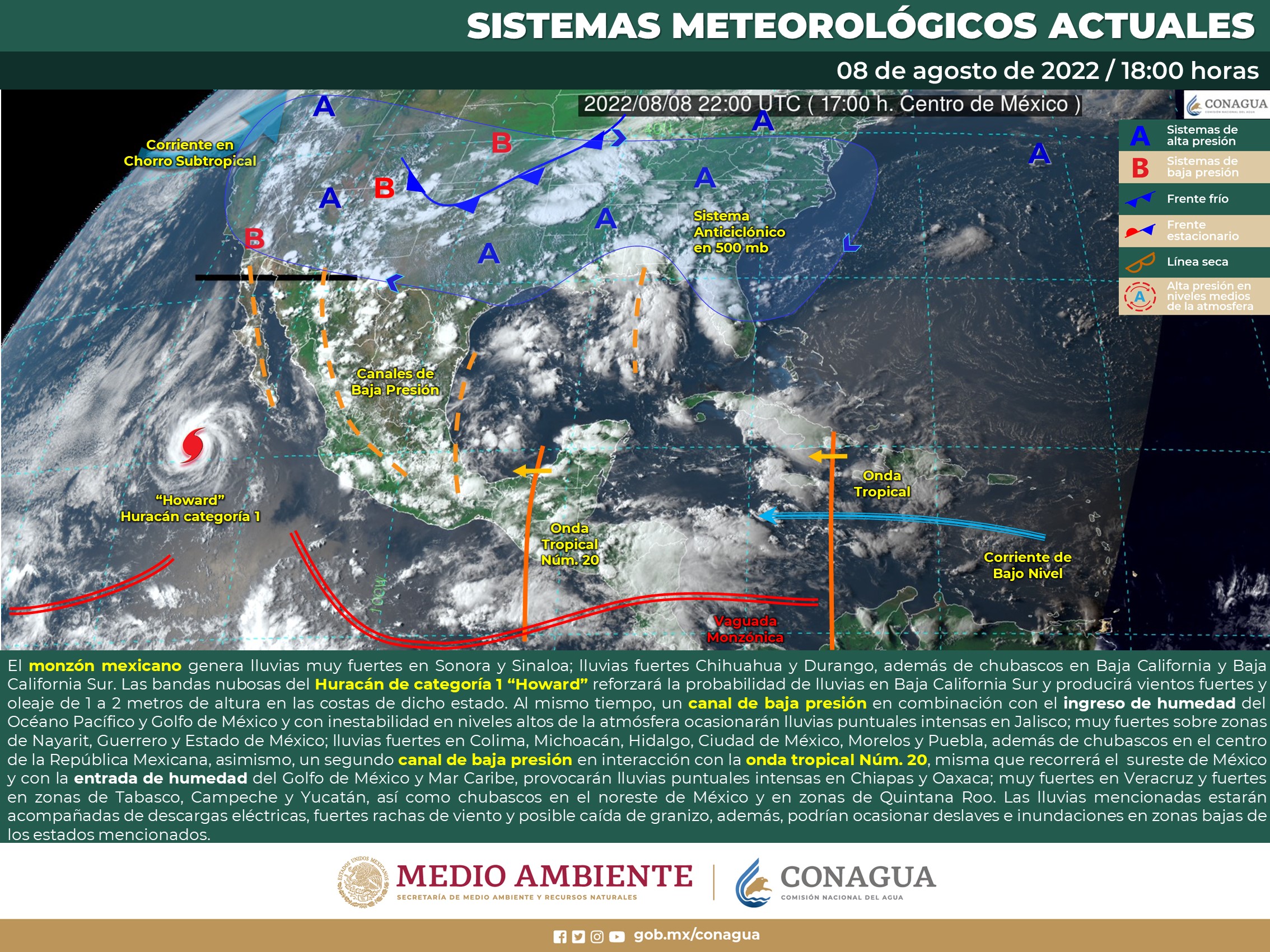 El monzón mexicano continuará provocando lluvias fuertes en Sonora y ...