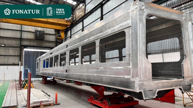 Terminada la caja principal del primer vagón del Tren Maya