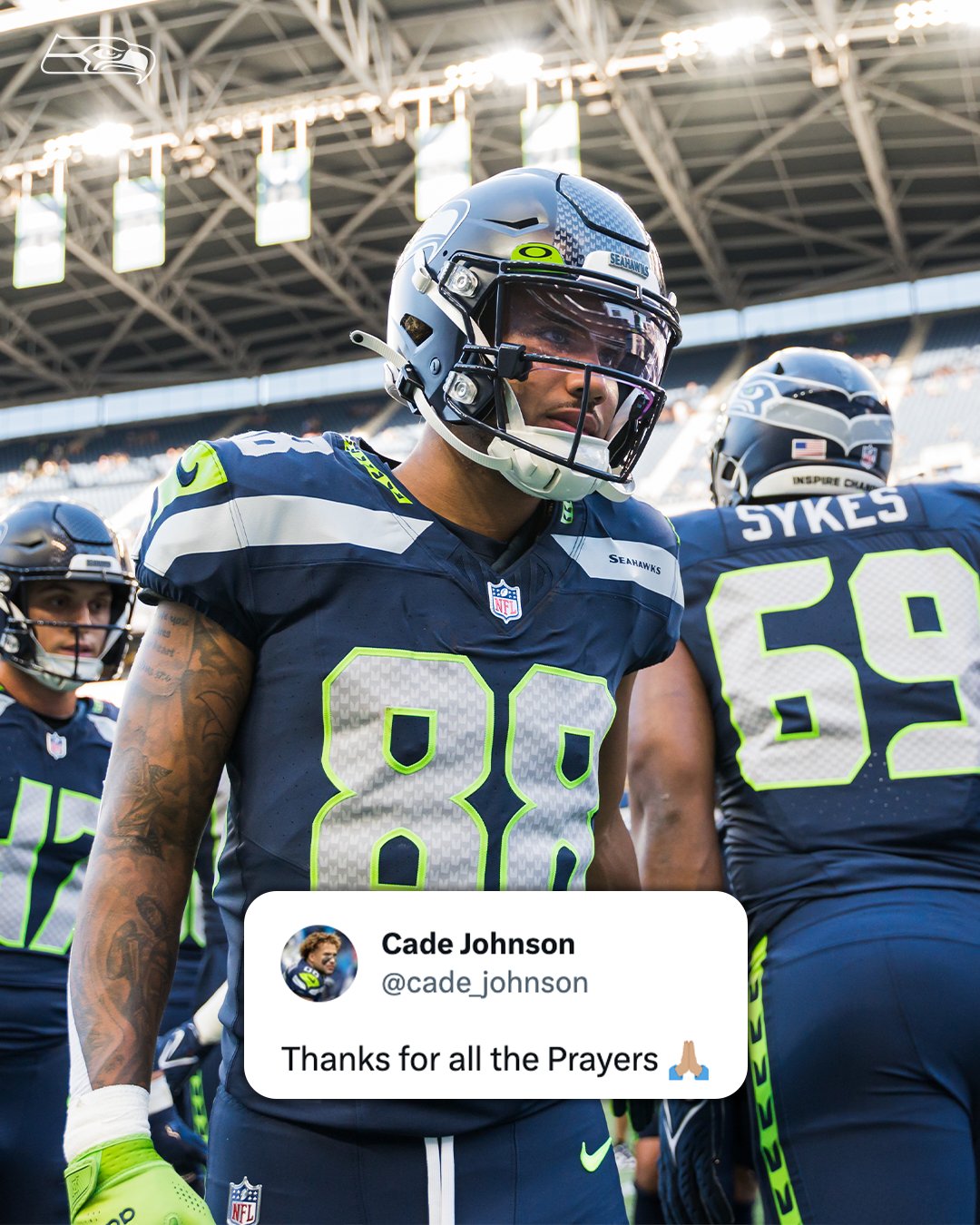 Cade Johnson sale del hospital tras sufrir una conmoción cerebral