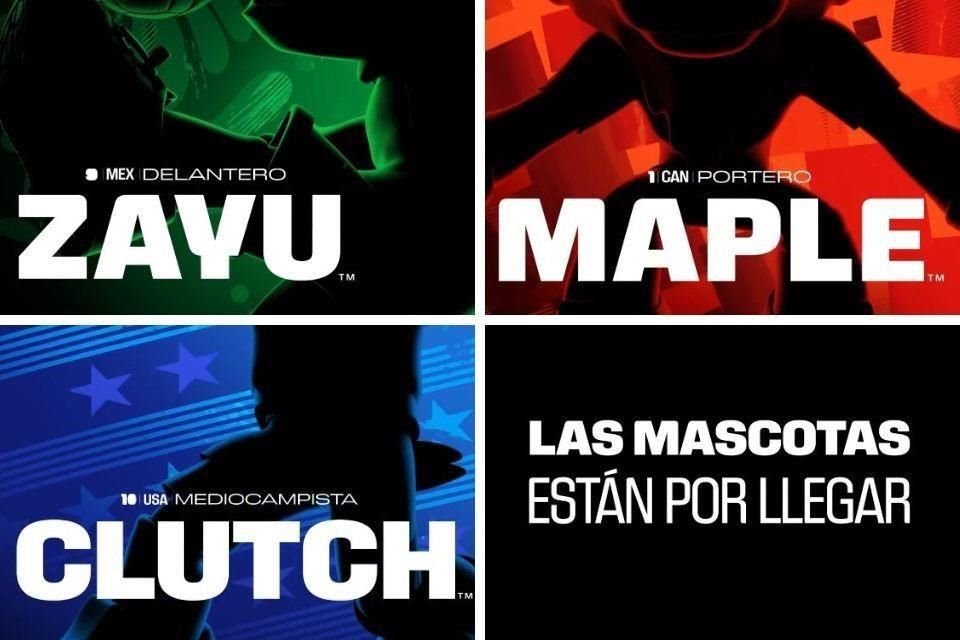 Maple, Zayu y Clutch, las mascotas del Mundial 2026